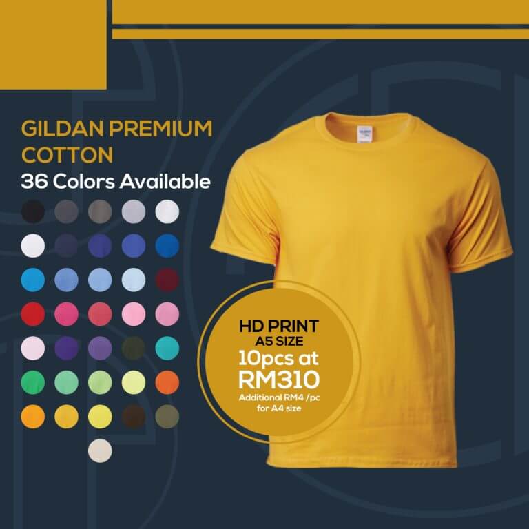 Gildan Bundle 4 – 10PCS Premium Cotton 180GSM Round Neck T Shirt ...