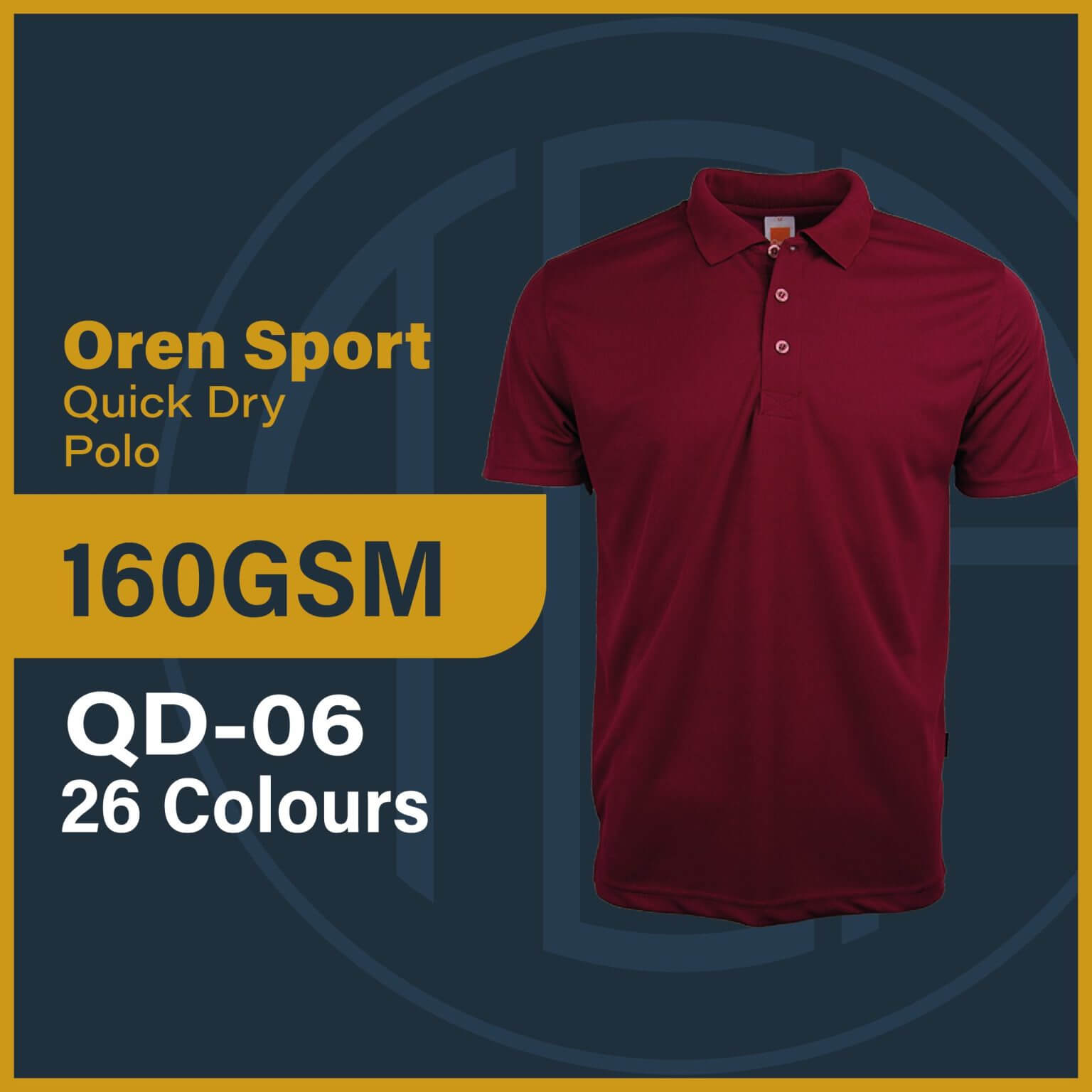 Oren Sport Quick Dry Polo 160GSM QD06 Unisex Plain Polo Shirt – Custom ...