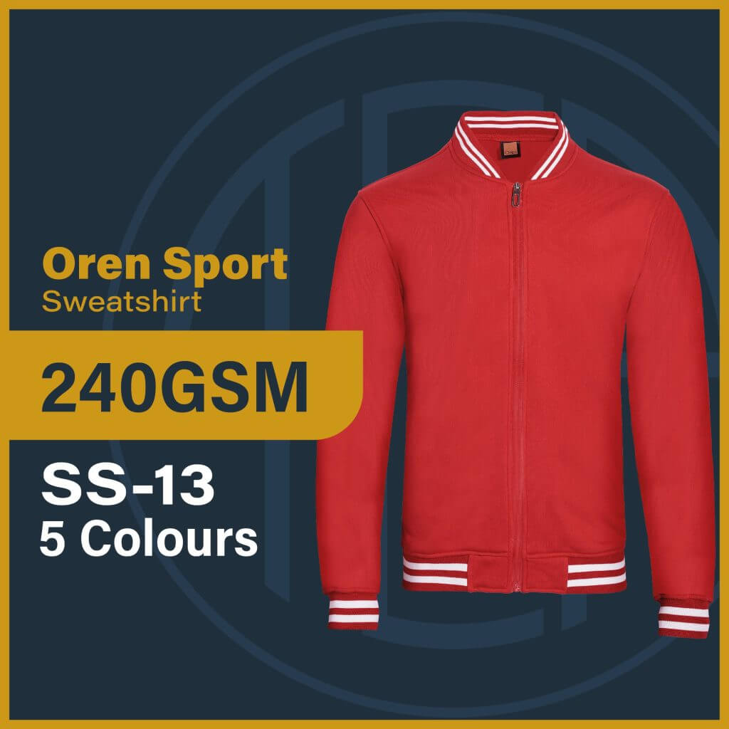 Oren Sport Jacket 240GSM SS13 Unisex Zipper Sweatshirt – Custom Project